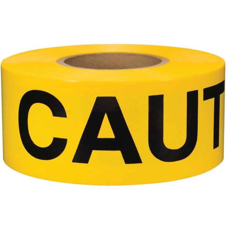Barricade Tape 3 in x 1000 ft 2 mil Yellow CAUTION | GT Safety Products, Inc.