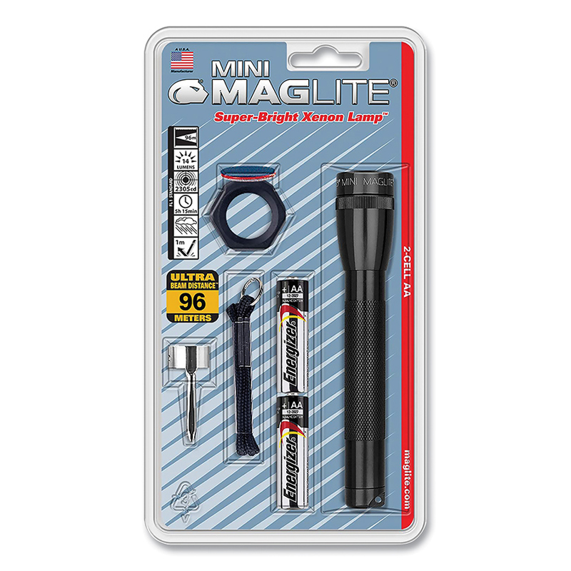 Mini Maglite? AA Flashlight 2 AA 14 Lumens Black Combo Pack | GT Safety ...