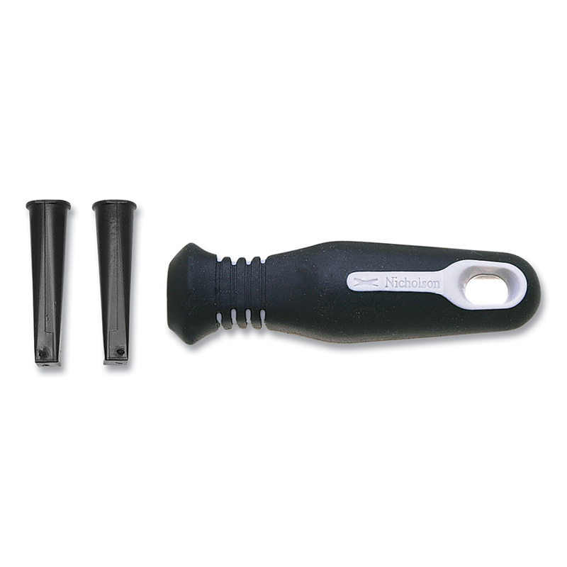 Ergonomic File Handle with Inserts 4.5 in L Rubber Coated Includes 2 ...