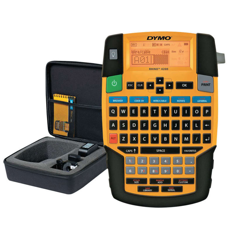 Rhino™ 4200 All-Purpose Labeling Tool with QWERTY Keyboard Kit Black/Yellow | GT Safety Products ...
